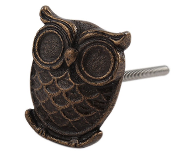 Antiqued Owl Metal Drawer Knob Pull Hardware - Etsy