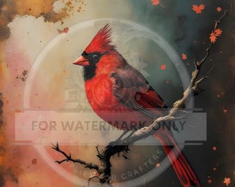 Cardinal Squares | A4 Rice Paper | Paper for Decoupage | Vintage Winter ...