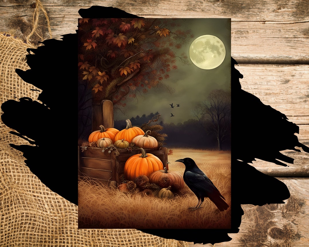 Fall Crow A4 Rice Paper Paper for Decoupage Primitive Halloween Fall - Etsy