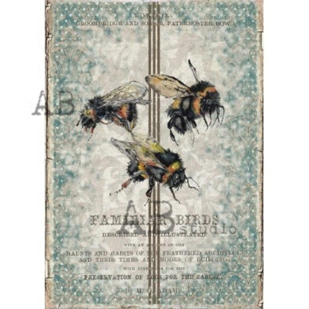 Grain Sack Bees A4 Rice Paper AB Studios Paper for - Etsy