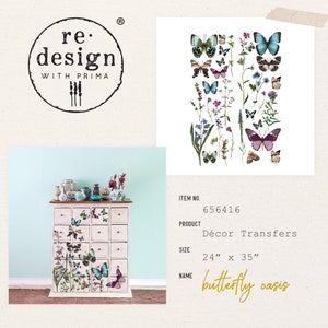 Butterfly Oasis Decor Transfer Redesign With Prima Rub on Furniture ...