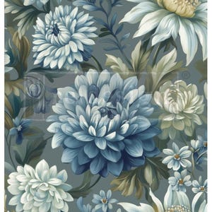 Mystic Blue Florals | A1 Fiber Decoupage | Paper for Decoupage ...