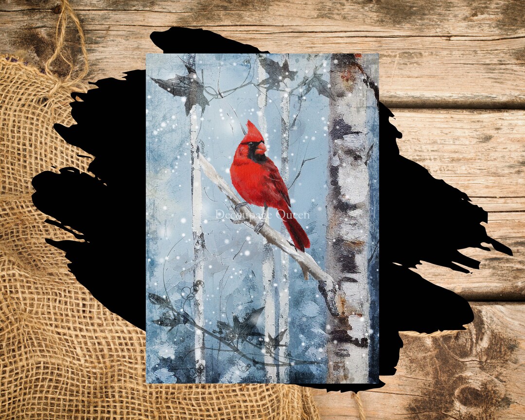 Hand Painted Cardinal Rice Paper 8.3 X 11.7 - Etsy