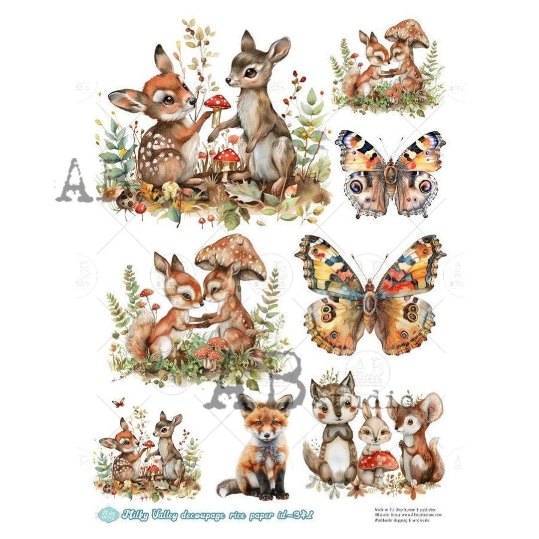 Mushroom Forest | A4 Rice Paper | Paper for Decoupage | AB Studios - Etsy