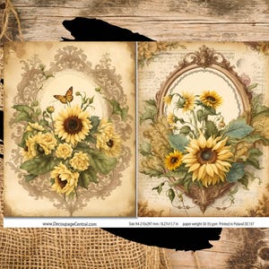 Sunflower Duo Rice Paper A4 Paper for Decoupage Decoupage Central - Etsy