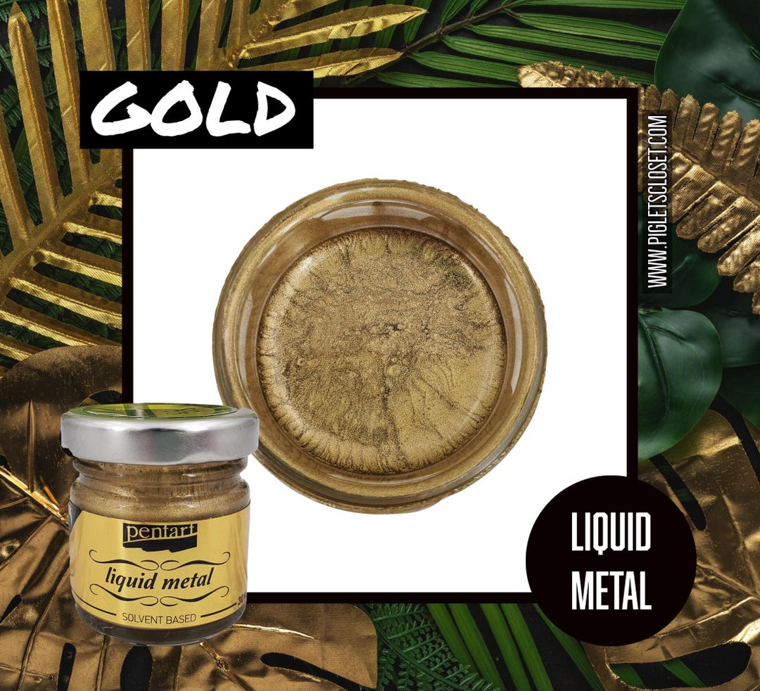 Gold Liquid Metal 30 Ml Pentart, Liquid Pigments, Solvent Based ...