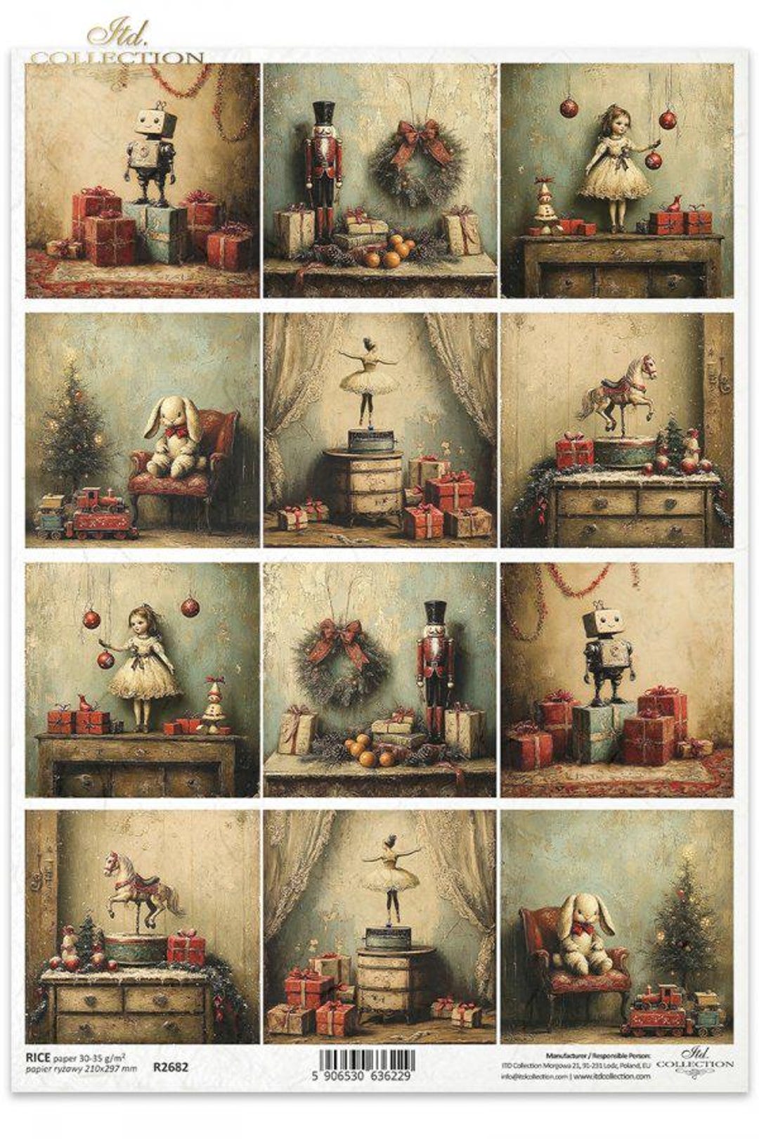 Christmas Toy Scenes | A4 Rice Paper | Paper for Decoupage | ITD ...