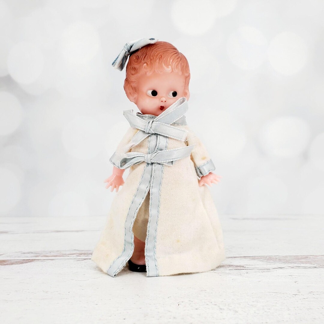 Vintage 1940s Knickerbocker Hard Plastic Girl Doll Dress 6" Jointed ...