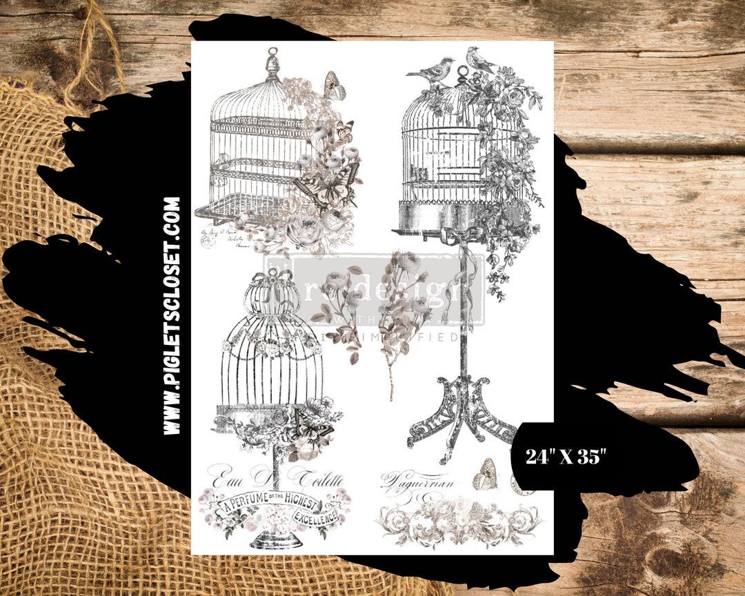 La Voliere Rub on Furniture Transfer Redesign With Prima French Bird ...