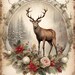 Floral Christmas Stag | Rice Paper | A4 Paper for Decoupage | Decoupage ...