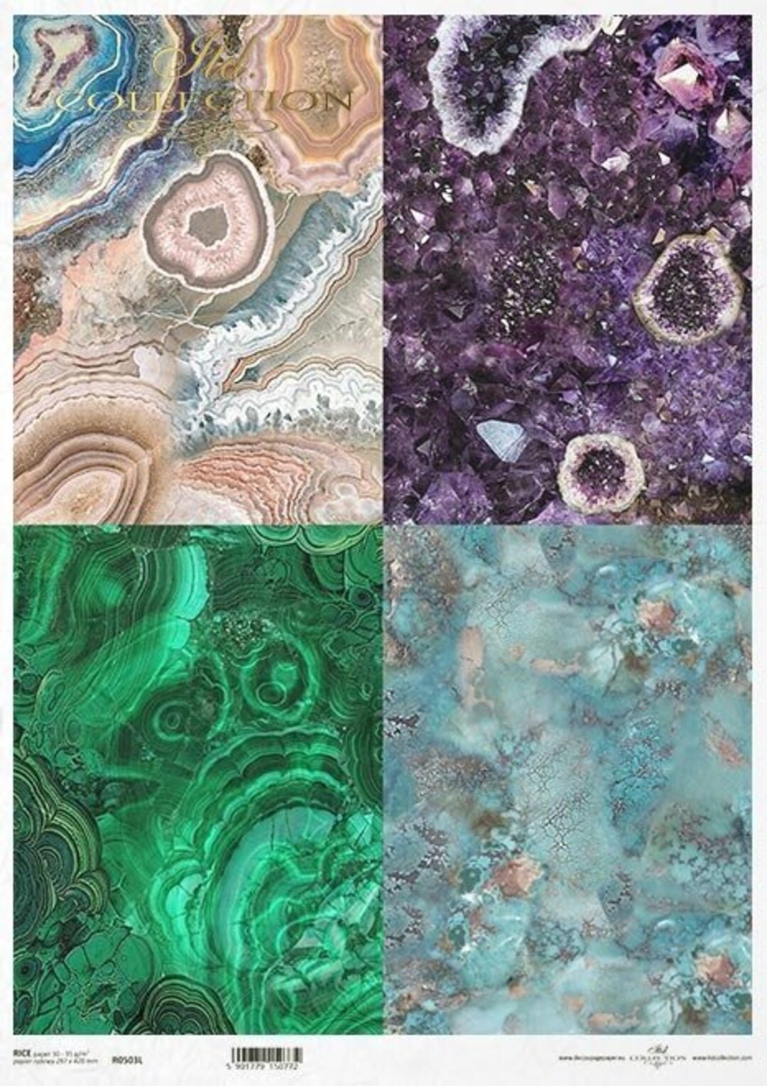 Four Geodes Rice Paper ITD Collection Paper for Decoupage Geodes ...