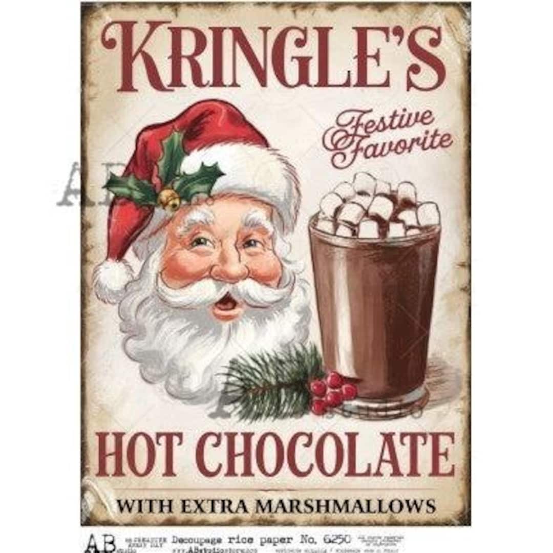 Kringle's Hot Chocolate | A4 Rice Paper | Paper for Decoupage | AB ...