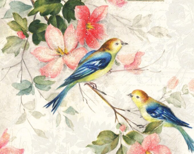 Blue Winged Bird Decoupage Tissue Roycycled Treasures - Etsy