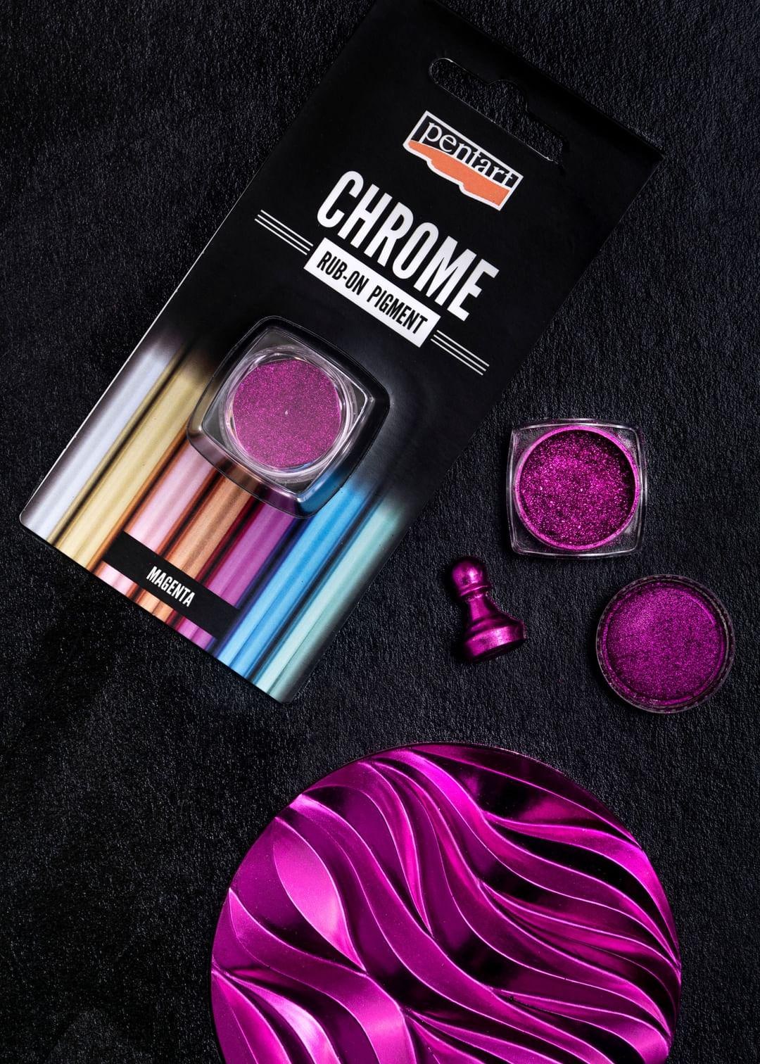 Magenta | Chrome Rub-on Pigment | Pentart | Powder Pigment - Etsy