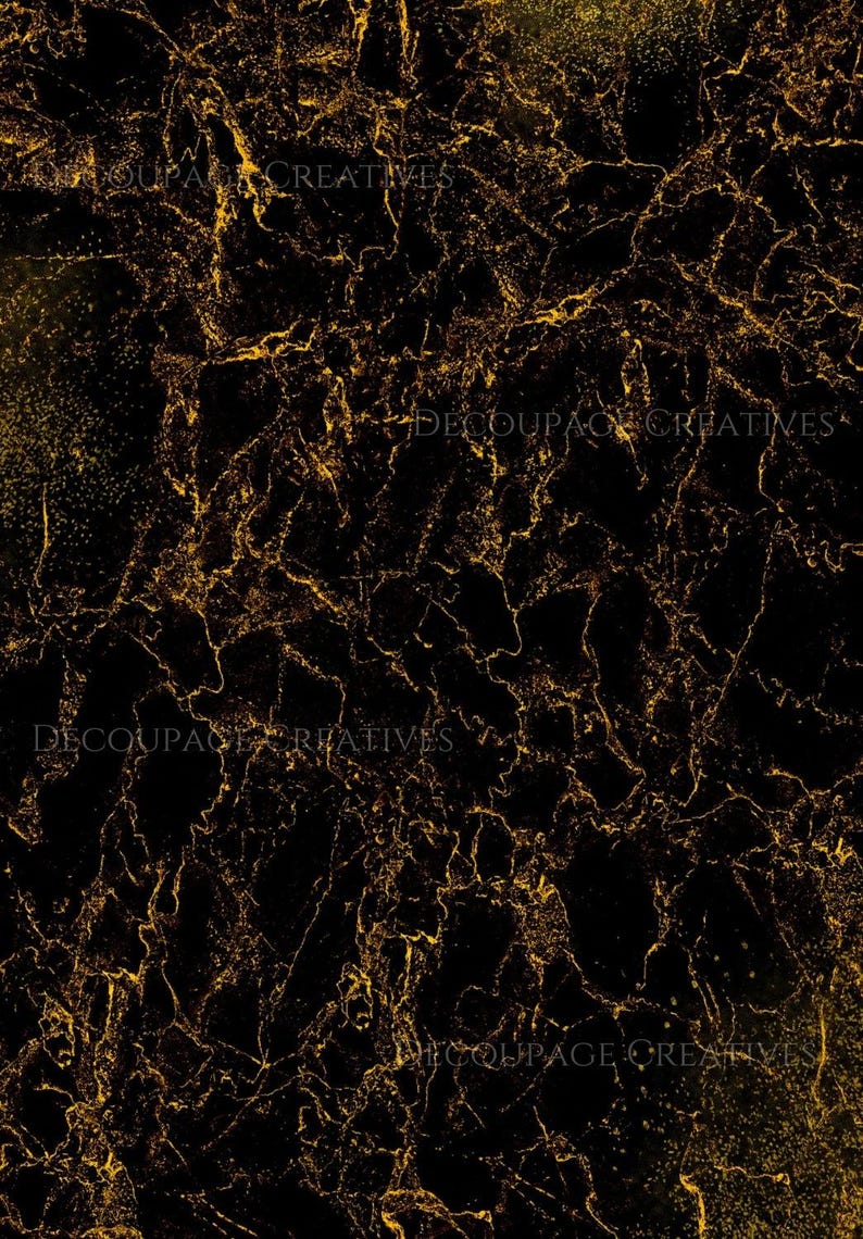 Black & Gold Crackle Background A4 Rice Paper Paper for Decoupage ...
