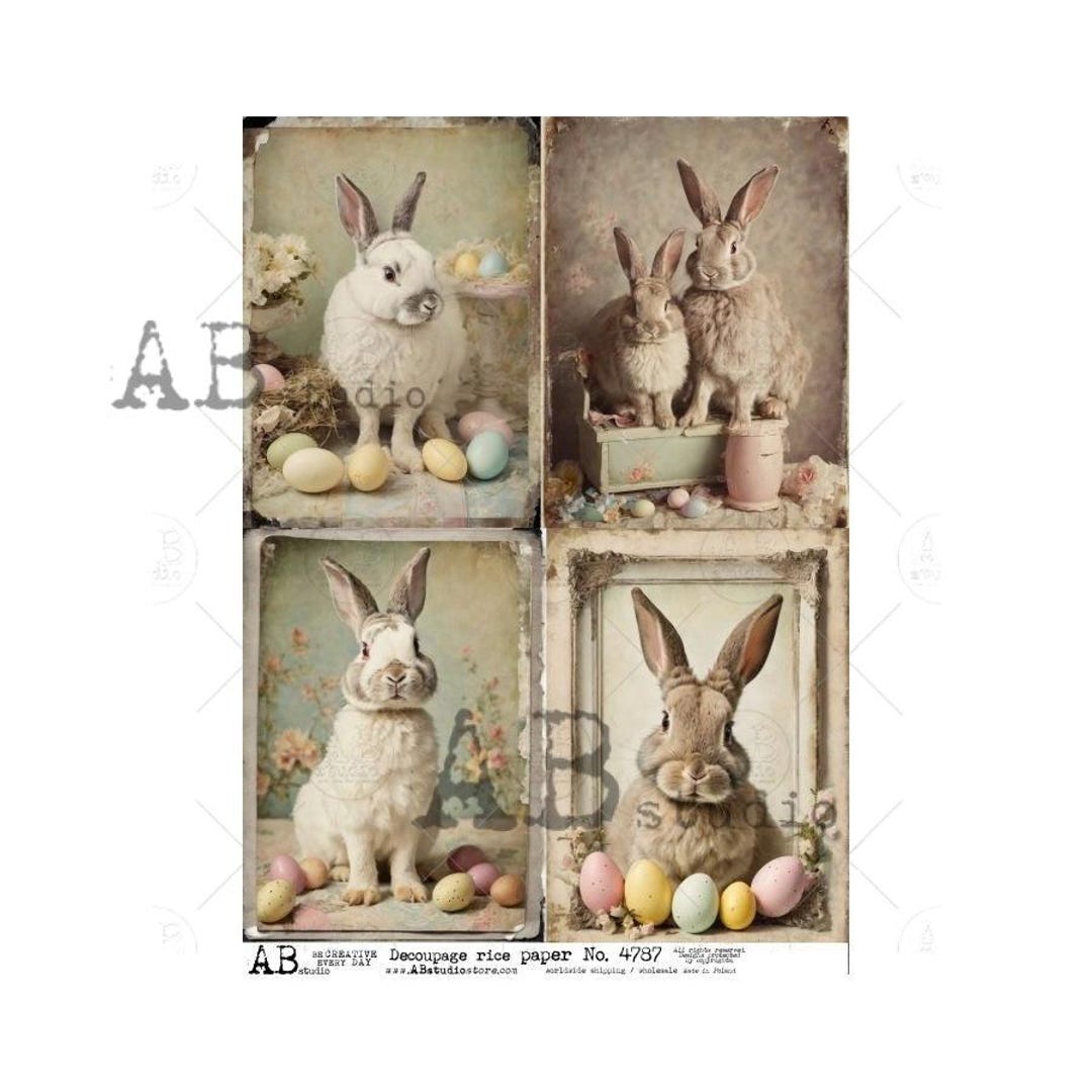 Easter Bunny Portraits | A4 8.3" X 11.7" Rice Paper | Paper for ...