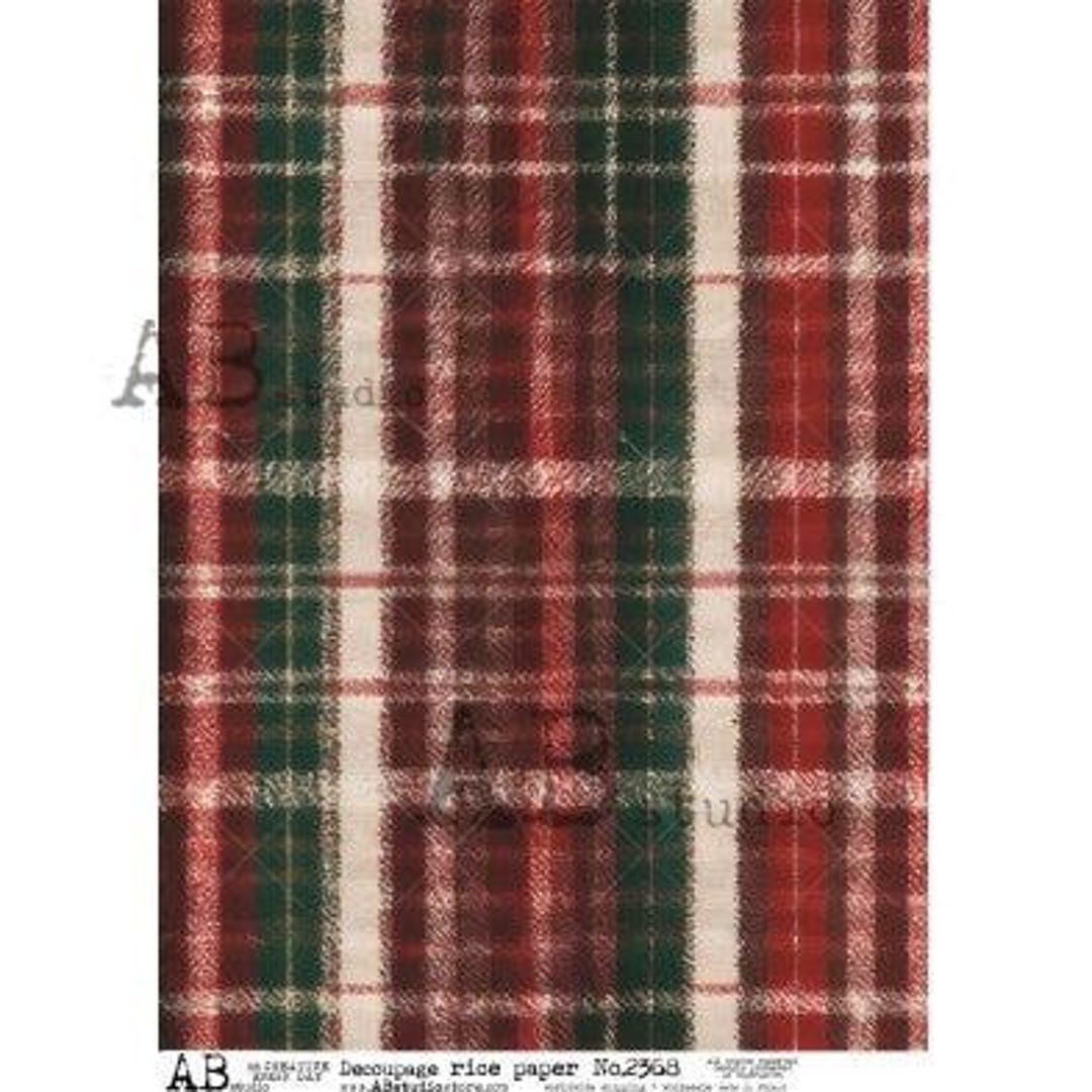 Christmas Plaid | A4 Rice Paper | Paper for Decoupage | AB Studios - Etsy