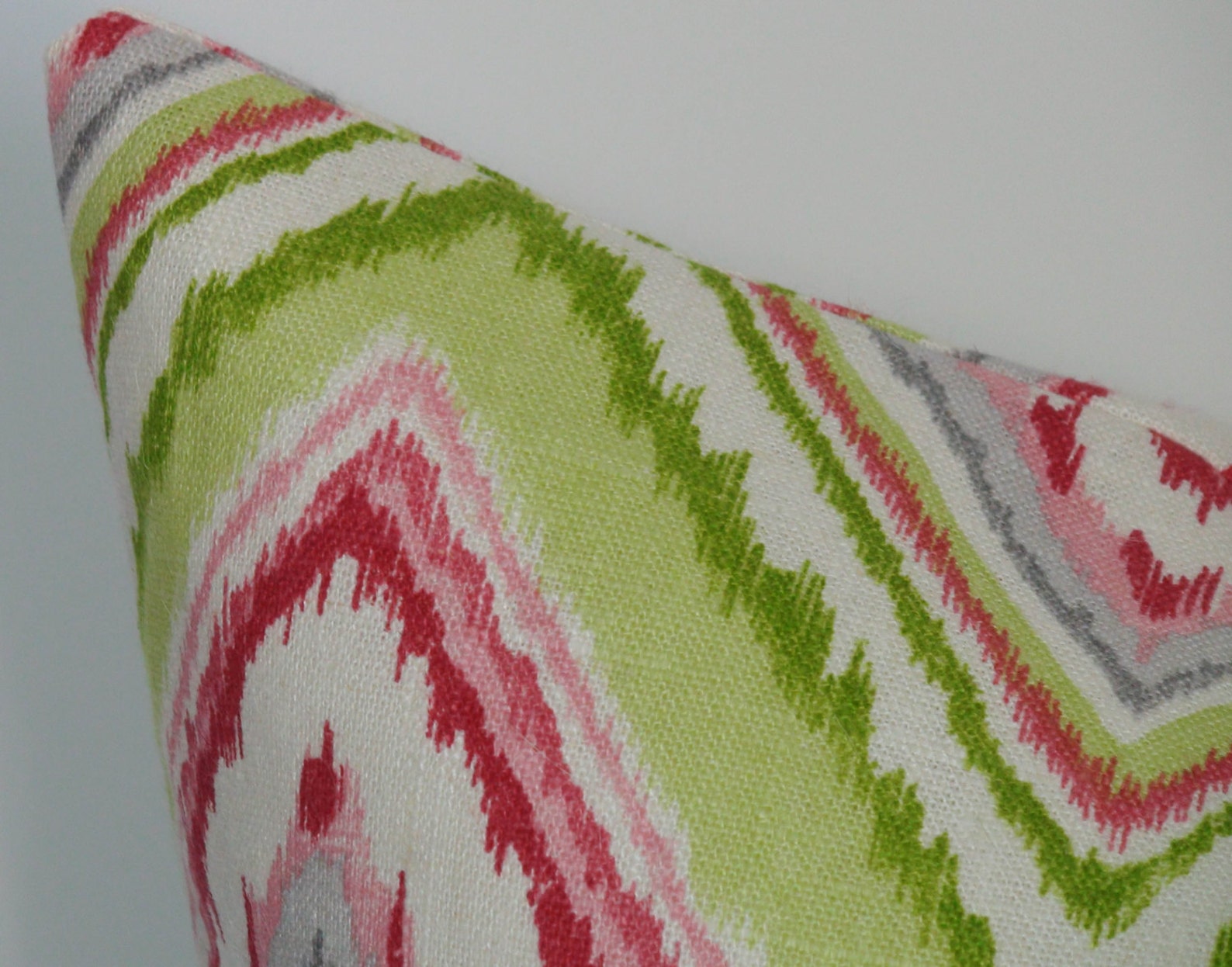 Green Pink Chevron Pillow Cover With Zipper Modern Accent - Etsy