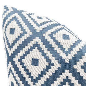 Blue Textured Decorative Throw Pillow Cover With Zipper, Blue Oatmeal ...