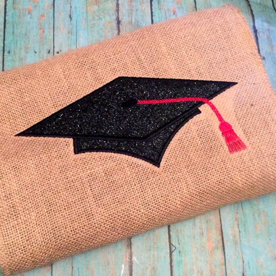 Graduation Cap Embroidery Applique Design - Etsy