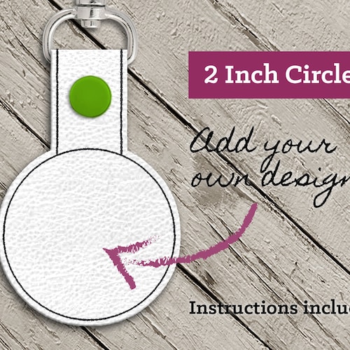 Blank Circle ITH Key Fob Embroidery Design File - Etsy
