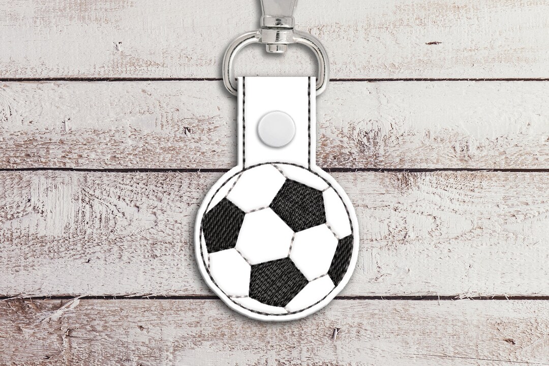 Soccer Ball ITH Key Fob Applique Embroidery File - Etsy