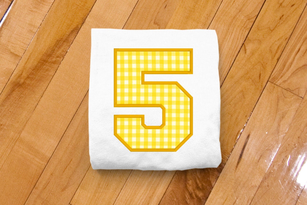 Varsity Number 5 Applique Embroidery File - Etsy