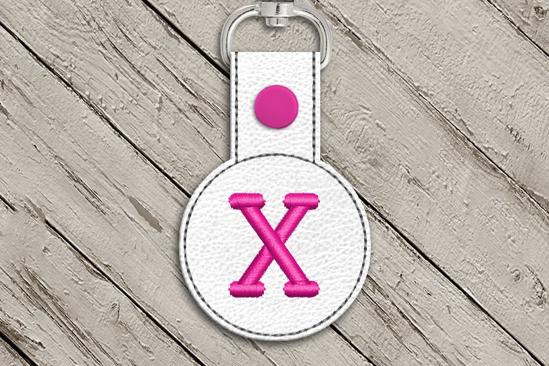 Letter X Round ITH Key Fob in the Hoop Embroidery Design - Etsy