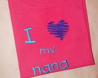 Nonna's Girl Hearts Machine Embroidery Design 8 - Etsy