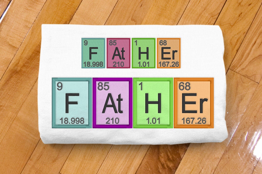 Periodic Table FATHER Applique Embroidery Design - Etsy