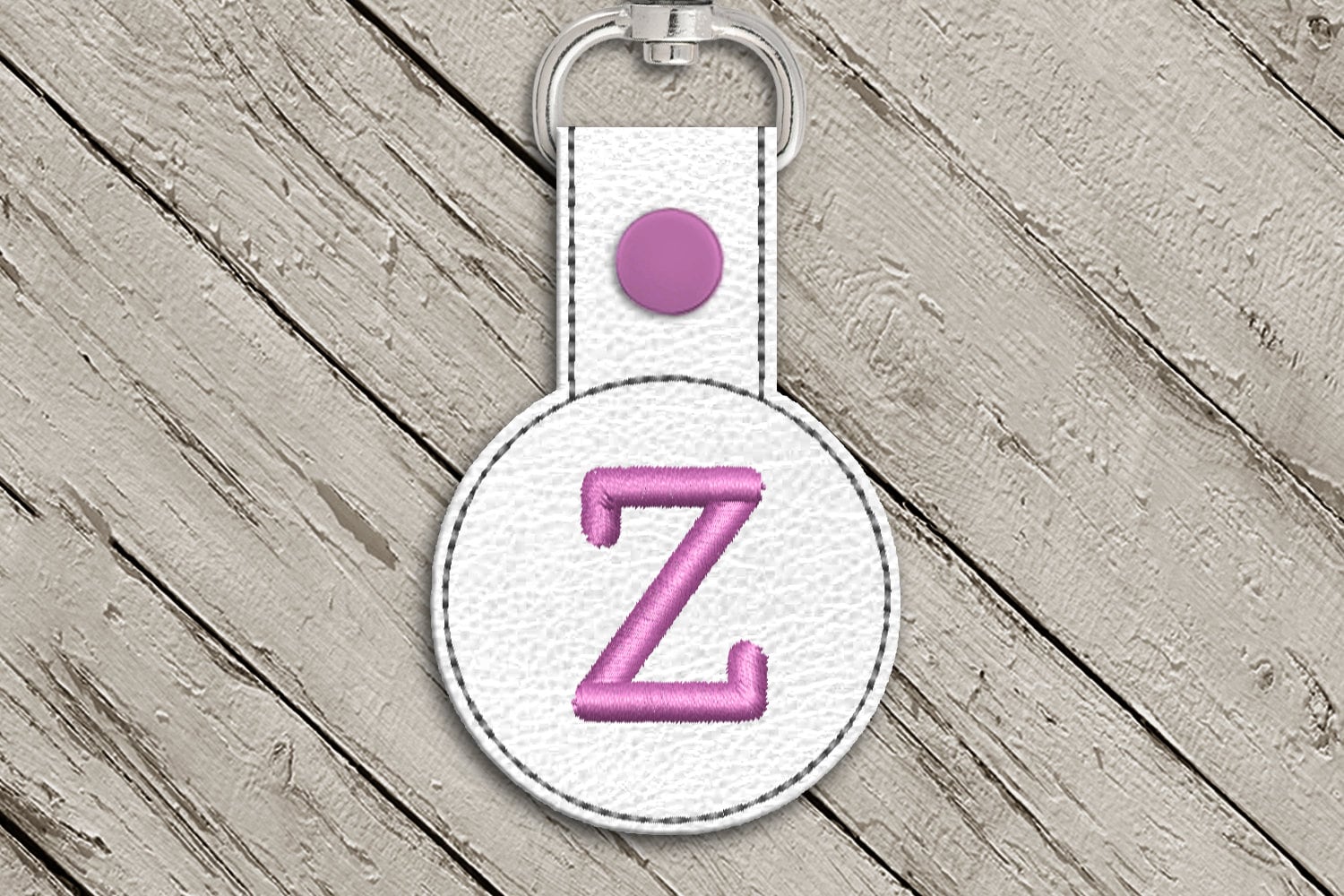 Letter Z Round ITH Key Fob in the Hoop Embroidery Design | Etsy