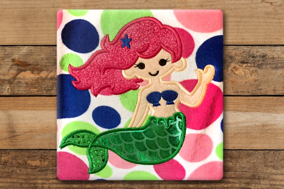 Mermaid Applique Embroidery Design - Etsy