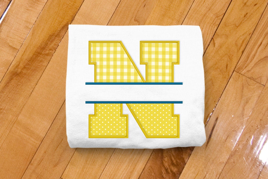 Varsity Letter N Split Applique Embroidery File - Etsy