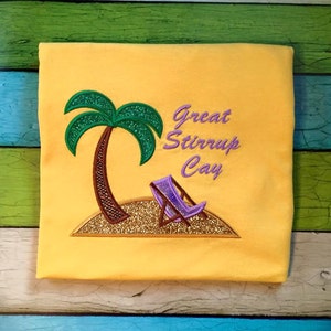 Tropical Island Applique Embroidery Design - Etsy