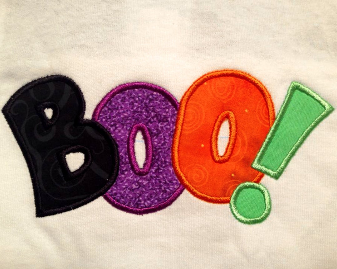 Boo! Applique Embroidery Design - Etsy