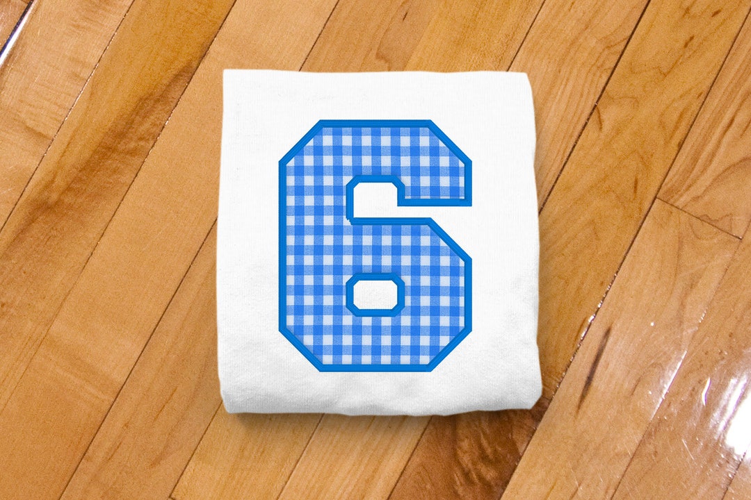 Varsity Number 6 Applique Embroidery File - Etsy