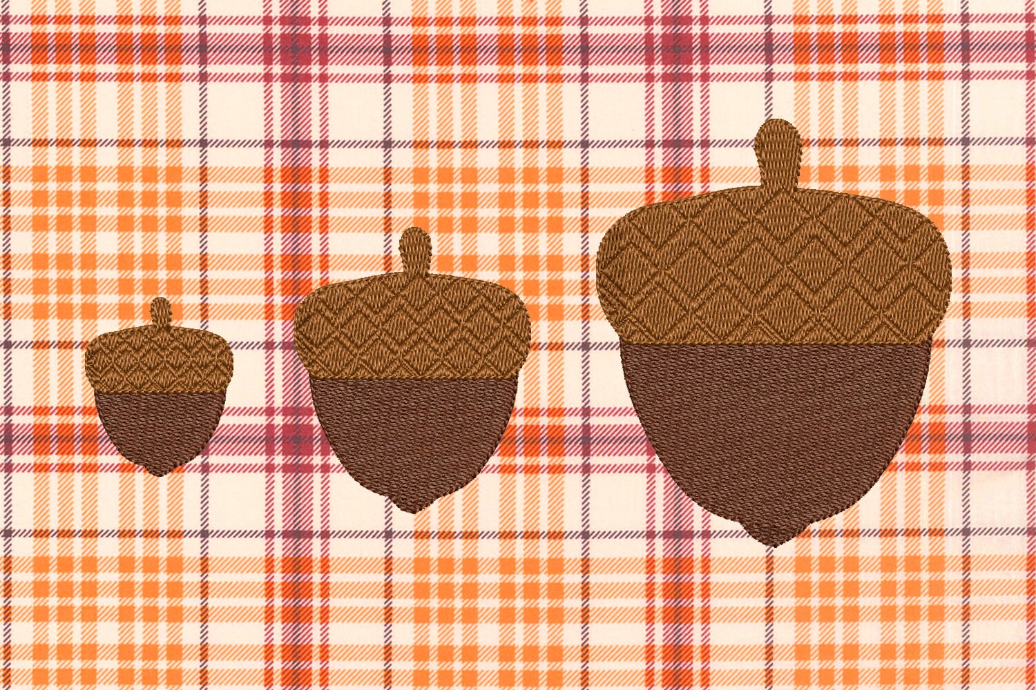 Acorn Mini Fill Embroidery Design With Textured Cap | Etsy