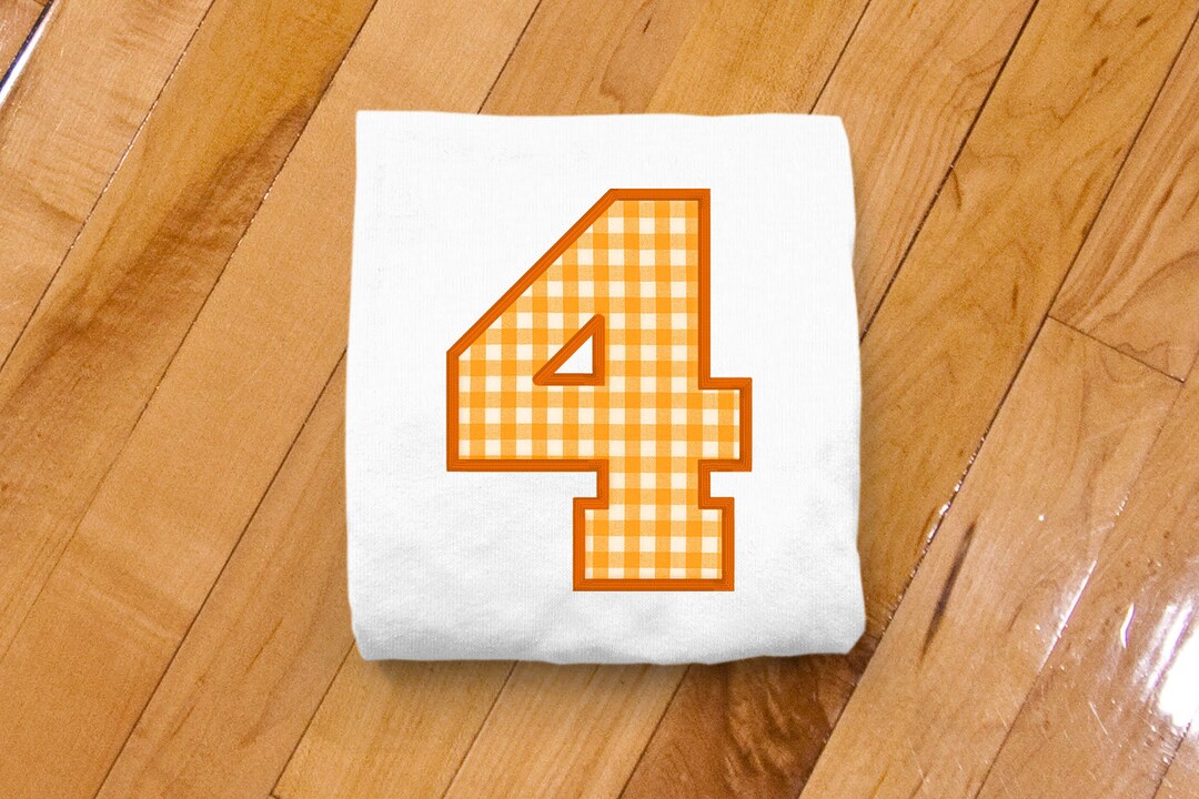 Varsity Number 4 Applique Embroidery File - Etsy