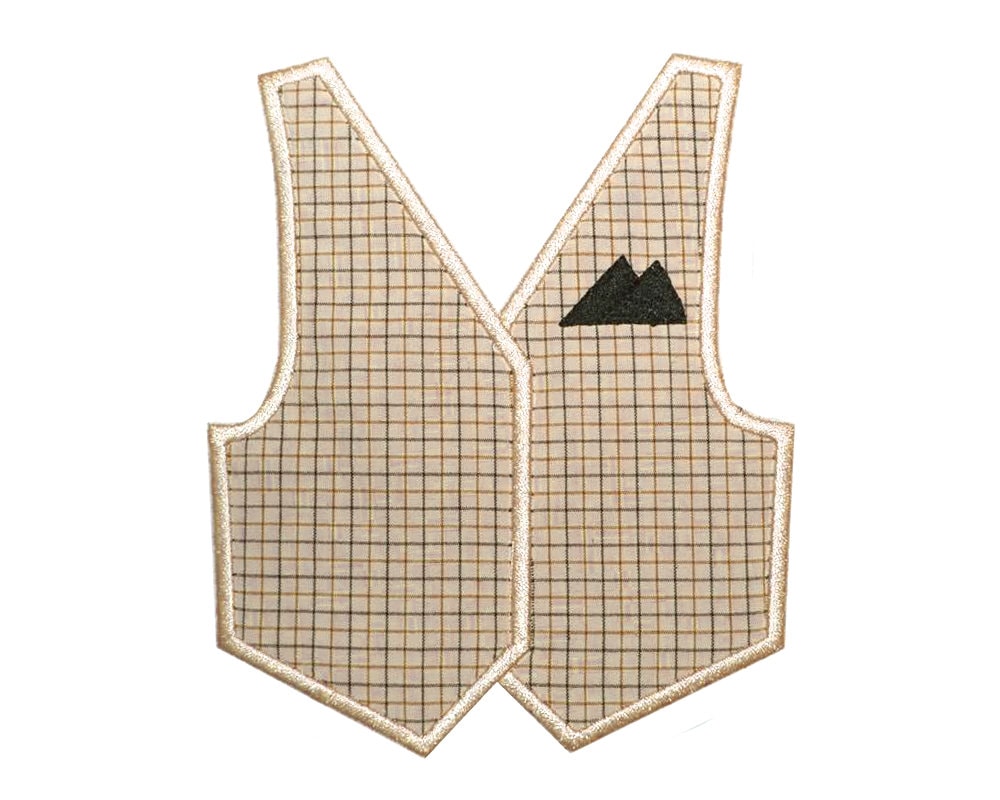Vest With or Without Pocket Square Applique Embroidery Design - Etsy