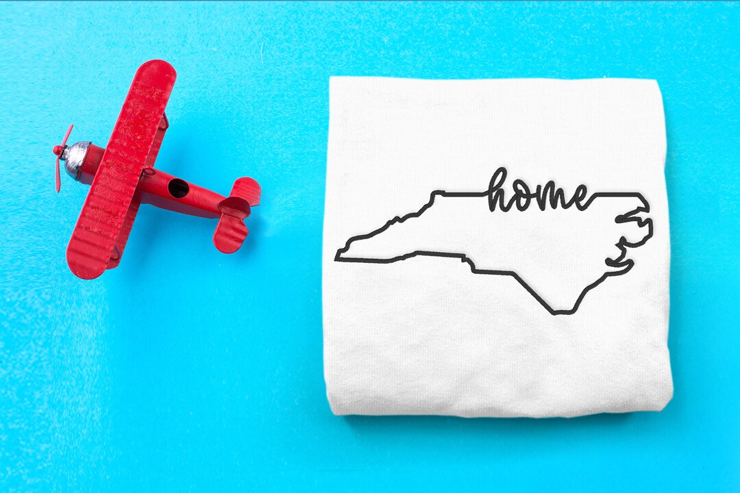 North Carolina Home State Outline Embroidery Design - Etsy