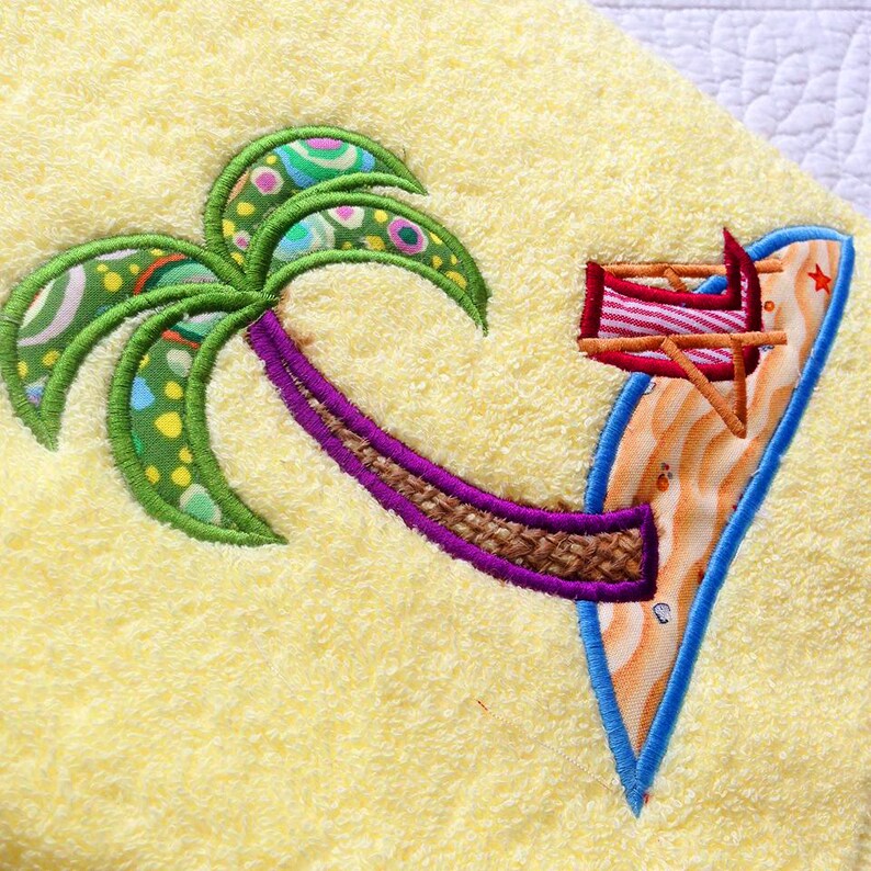 Tropical Island Applique Embroidery Design - Etsy