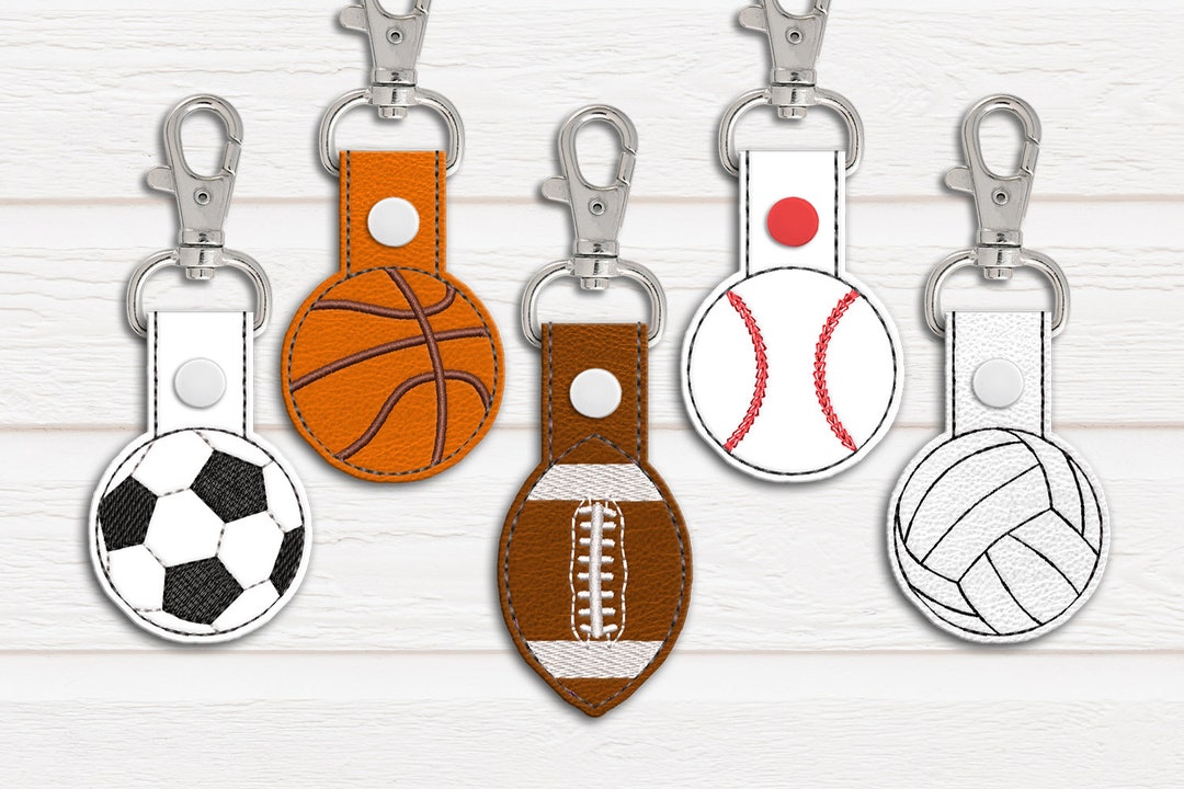 Sports Ball ITH Key Fob Applique Embroidery Bundle - Etsy