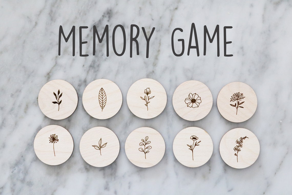 Wood Memory Game Set Matching Game Preschool Montessori - Etsy