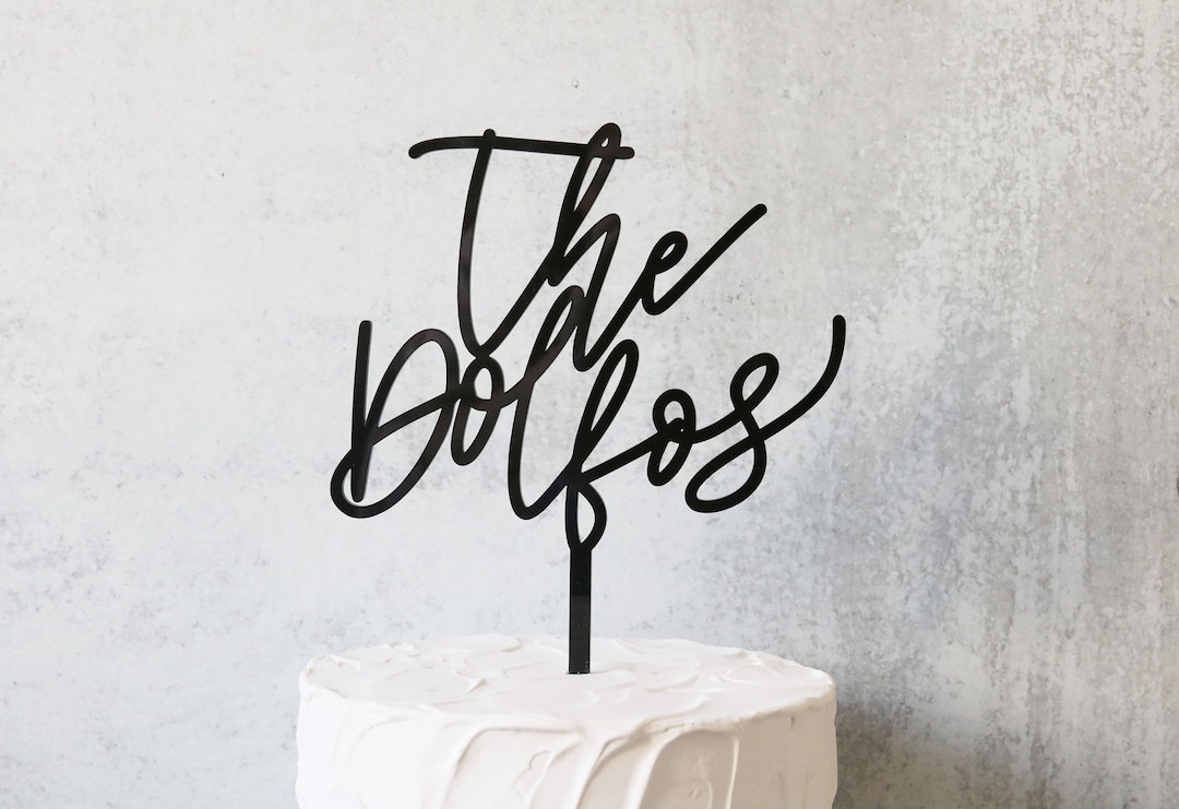 Custom Hand Lettered Calligraphy Cake Topper | Wedding Cake Topper ...