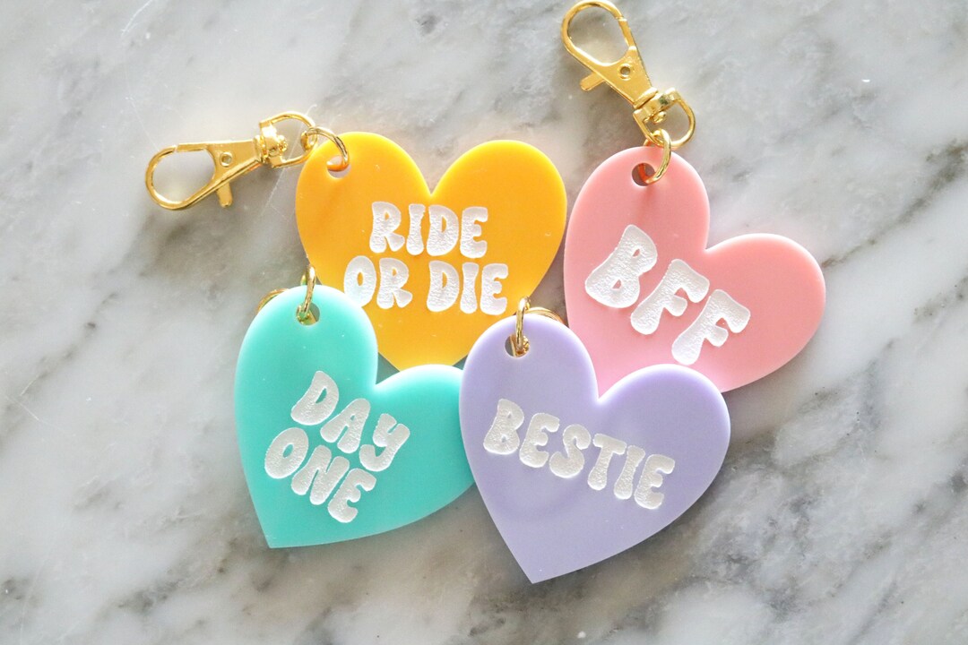 Best Friend Keychain | Bff | Bestie | Conversation Heart | Back to ...