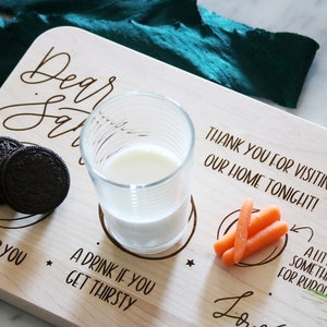 Custom Santa Treat Board | Hand Lettered | Wood Treat Board | Santa ...