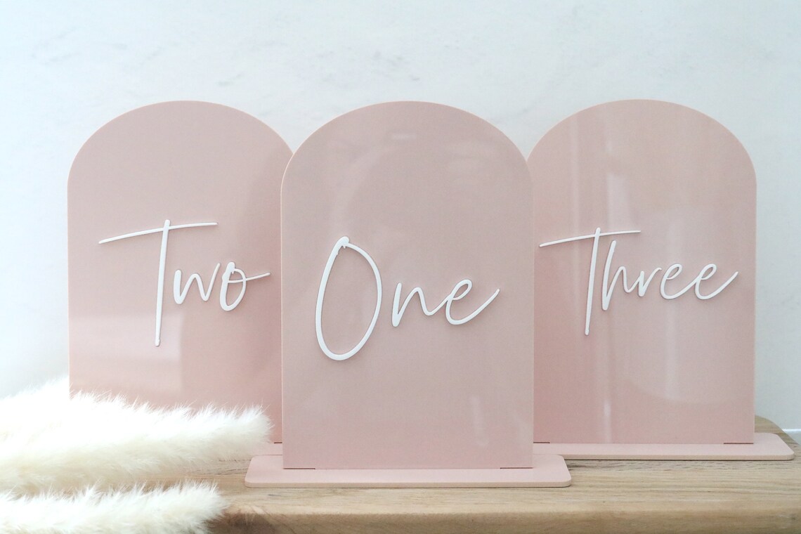 Acrylic Arch Table Number Signs Acrylic Wedding Sign - Etsy