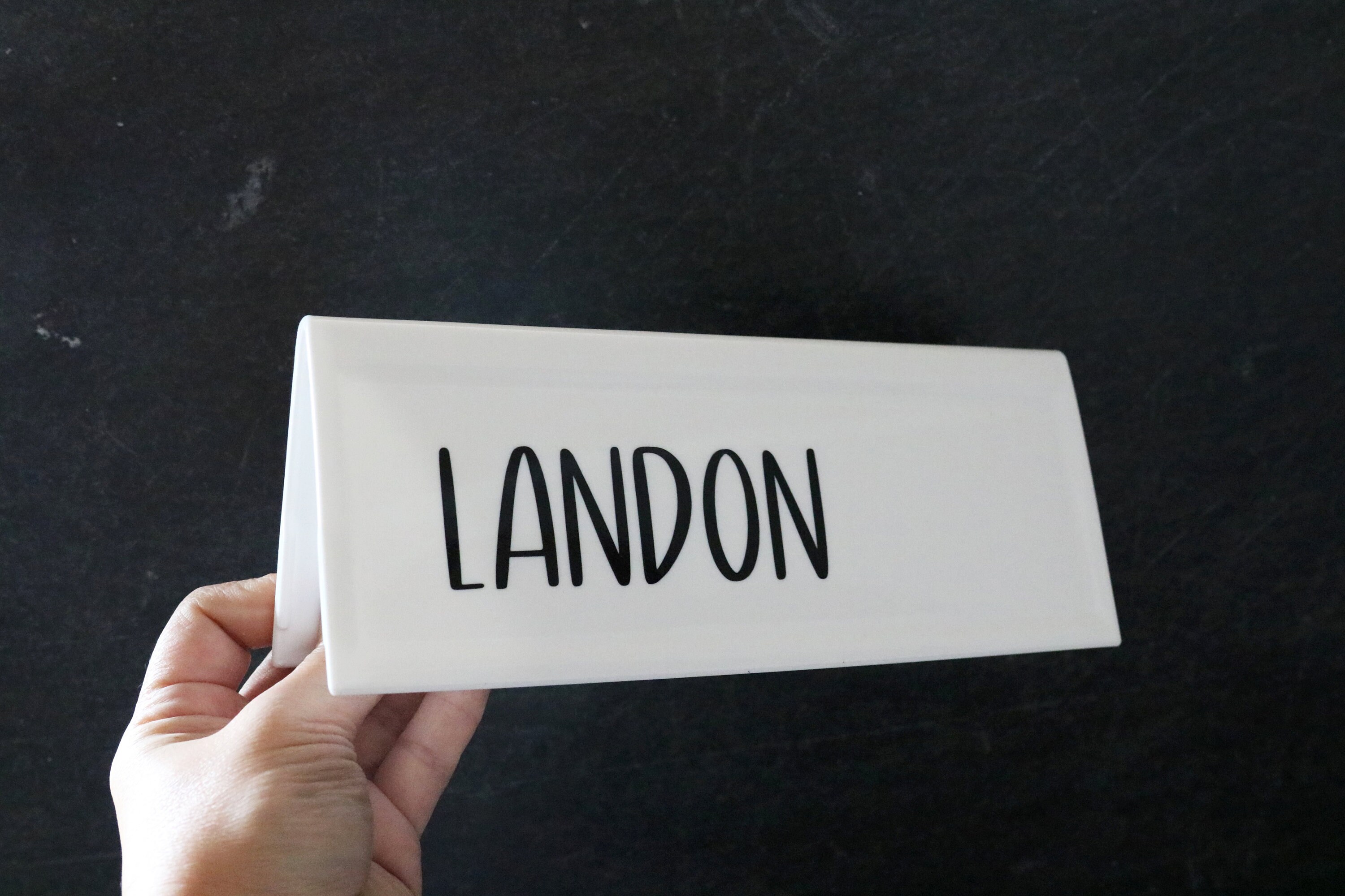 Custom desk name card tent CHOOSE YOUR FONT classroom | Etsy