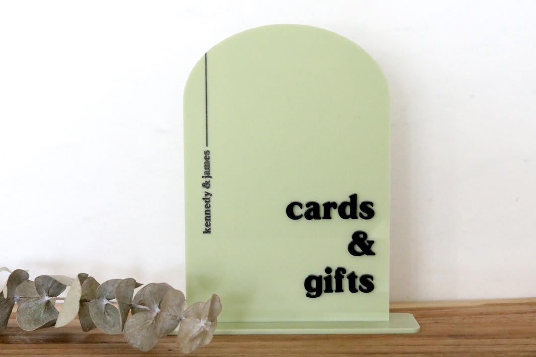 Acrylic Arch Custom Cards and Gifts Sign | Acrylic Wedding Sign ...