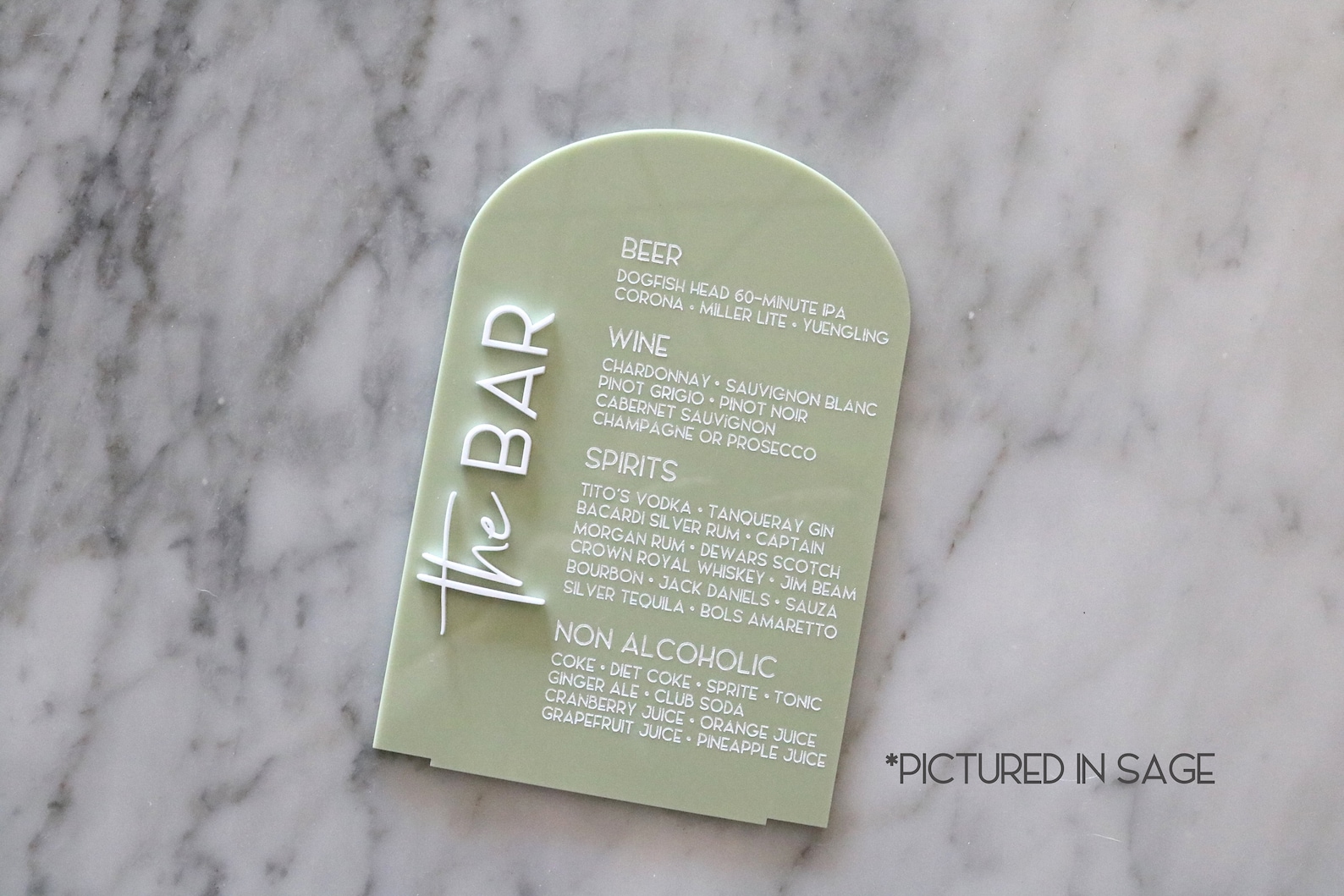 Acrylic Arch Bar Sign Acrylic Wedding Sign Wedding Decor Arched ...